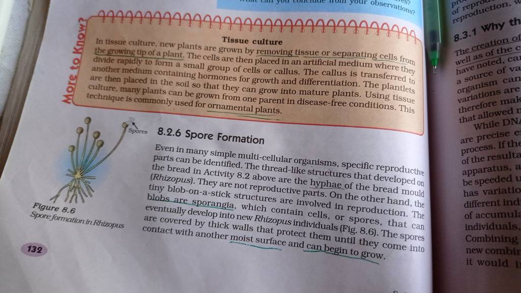 Tissue culture In tissue culture, new plants are grown by removing tissue..