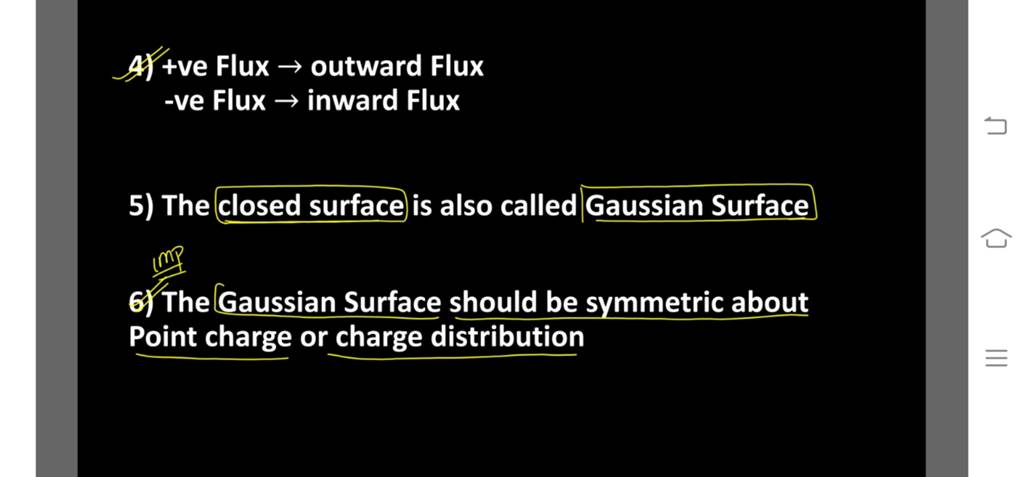 4) + ve Flux → outward Flux | Filo