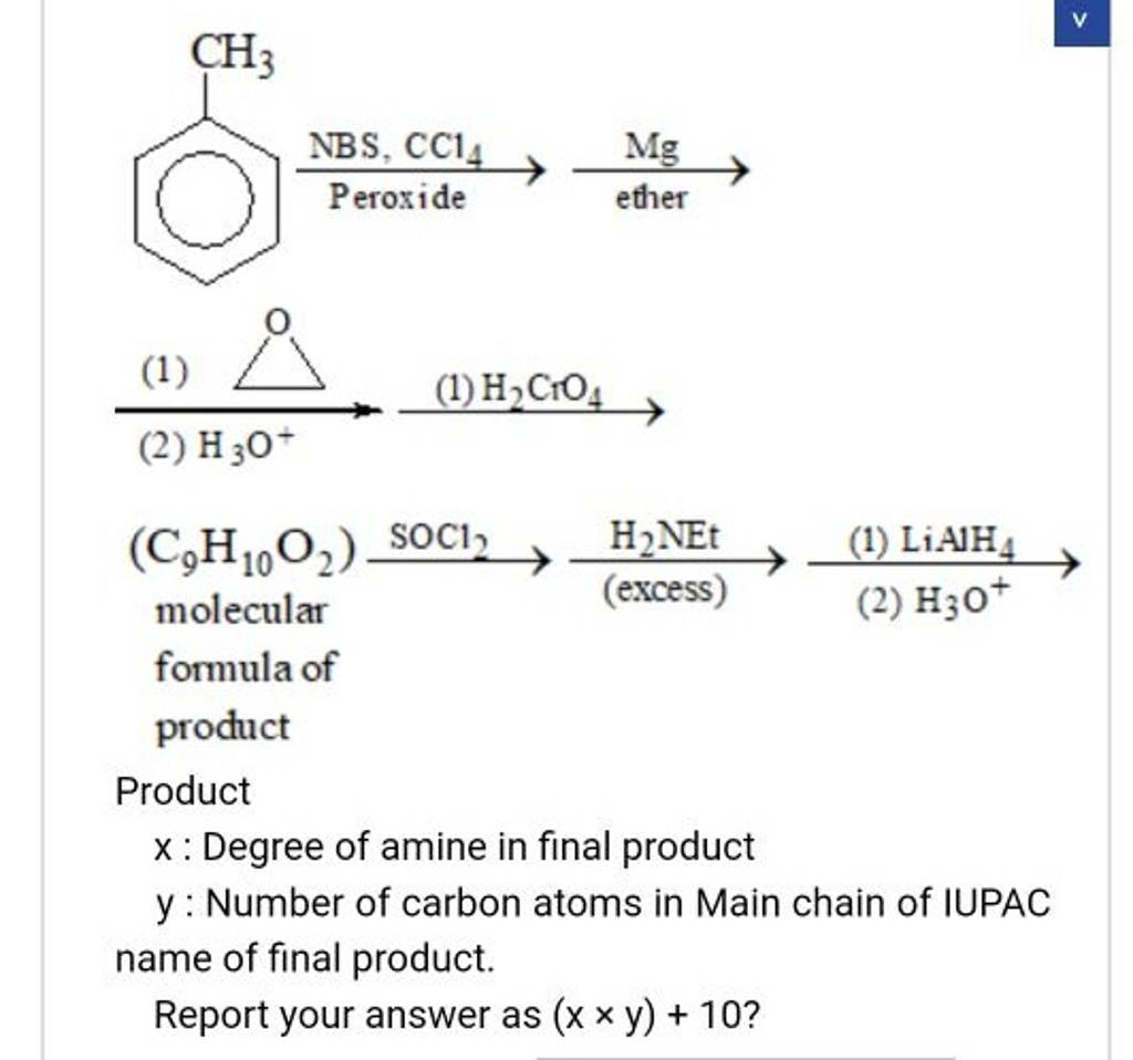 (2) H3 O+ molecular formula of product | Filo