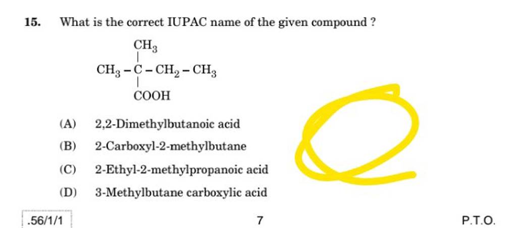 What Is The Correct Iupac Name Of The Given Compound Filo