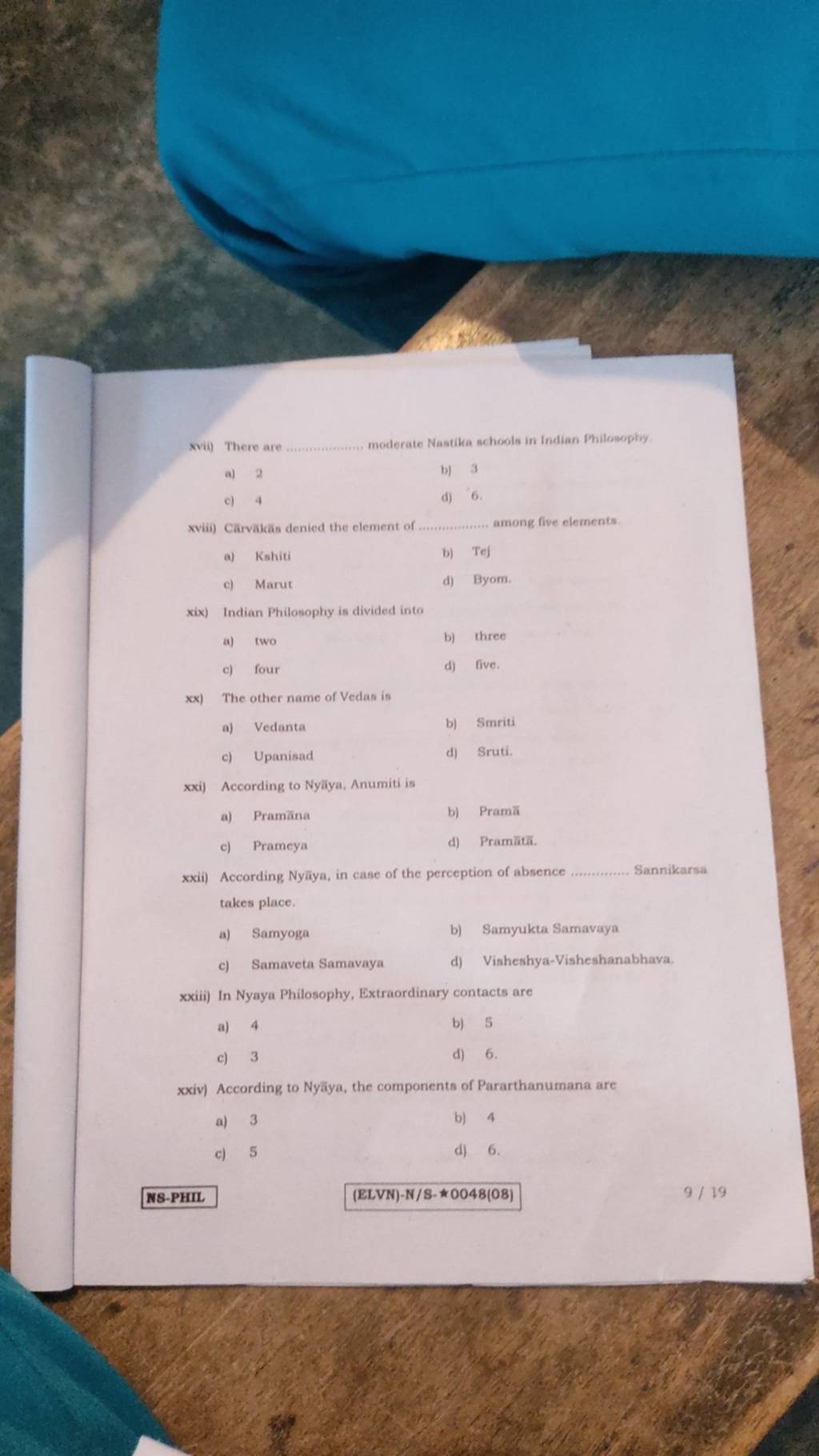 According to Nyãya, the components of Pararthanumana are | Filo
