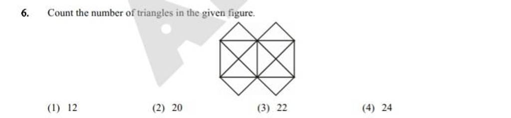 Count the number of triangles in the given figure. | Filo