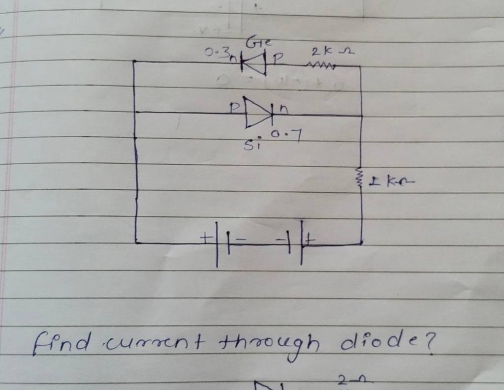 Find current through diode? | Filo