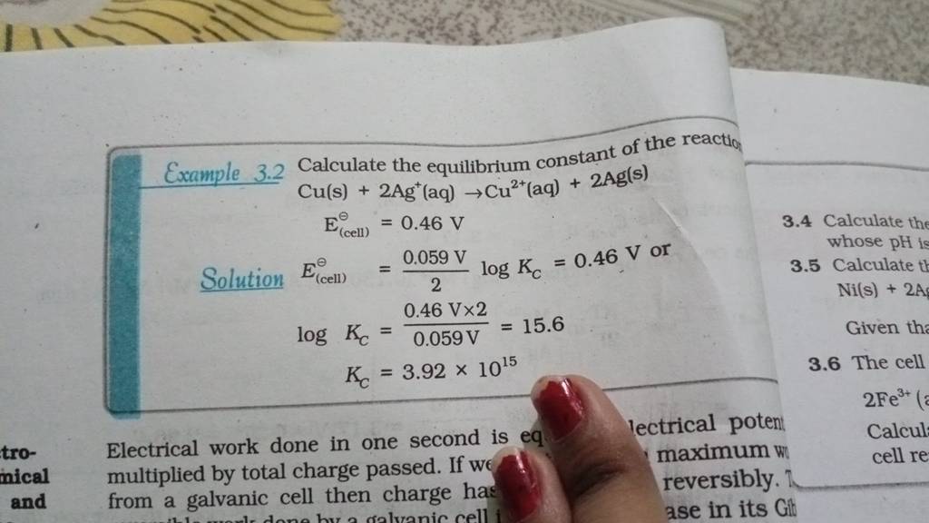 Example 3 2 Calculate The Equilibrium Constant Of The Reaction Cu S 2ag
