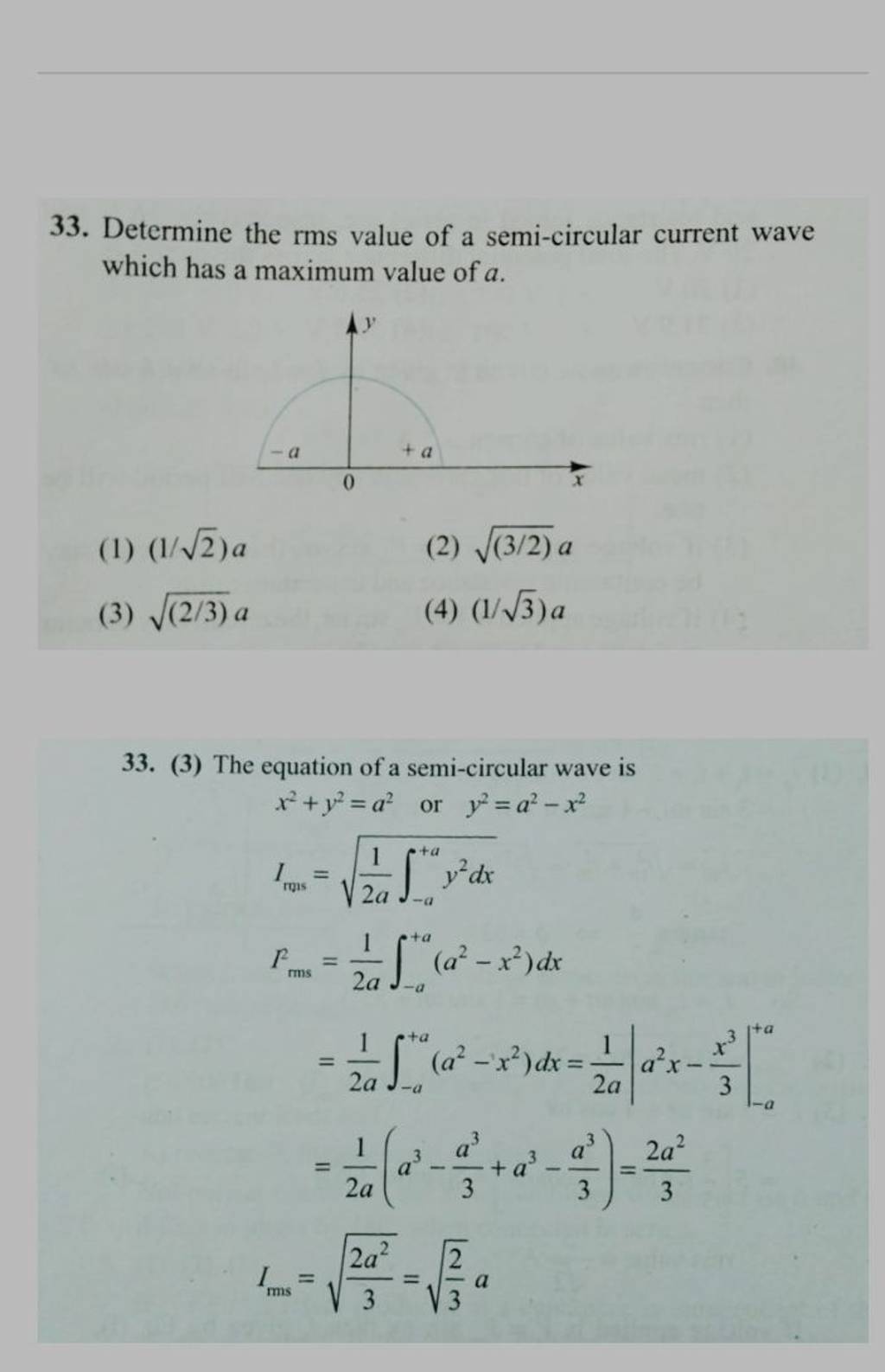 Determine The Rms Value Of A Semi Circular Current Wave Which Has A Maxim