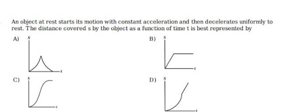 An Object At Rest Starts Its Motion With Constant Acceleration And Then D