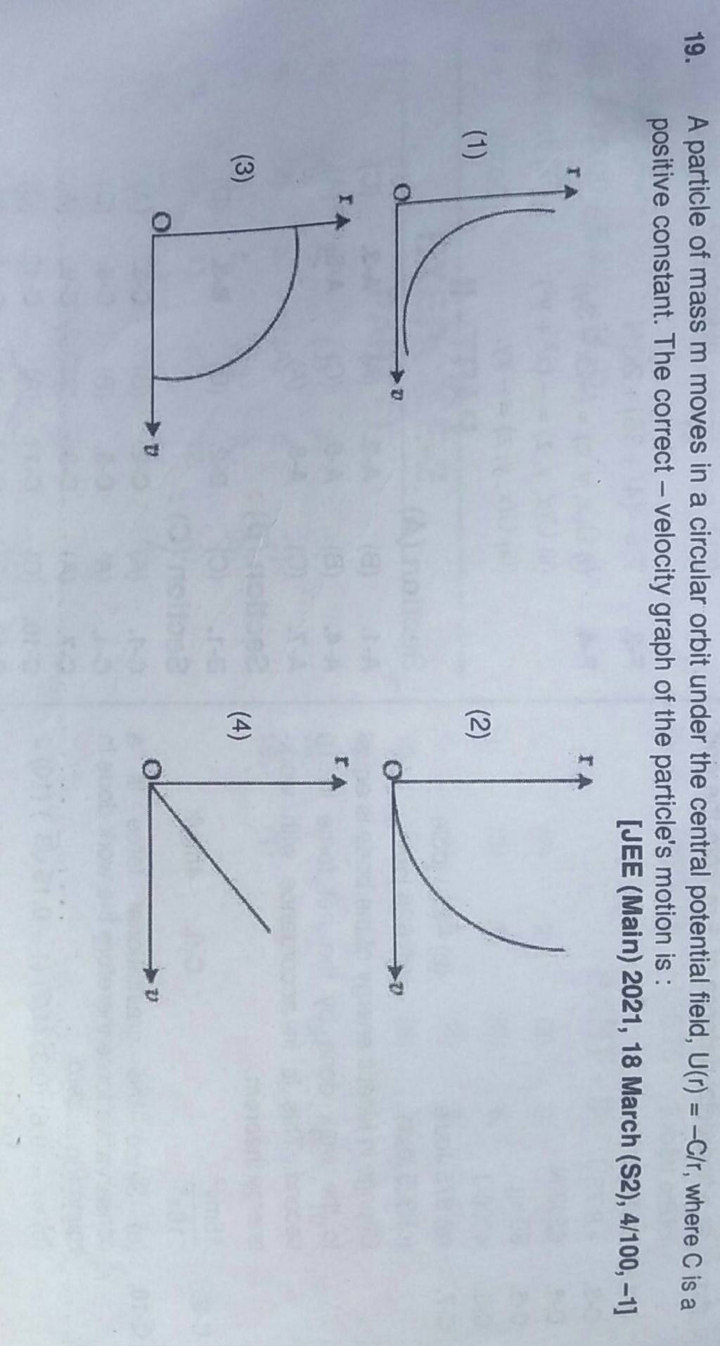 19 A Particle Of Mass M Moves In A Circular Orbit Under The Central Pote