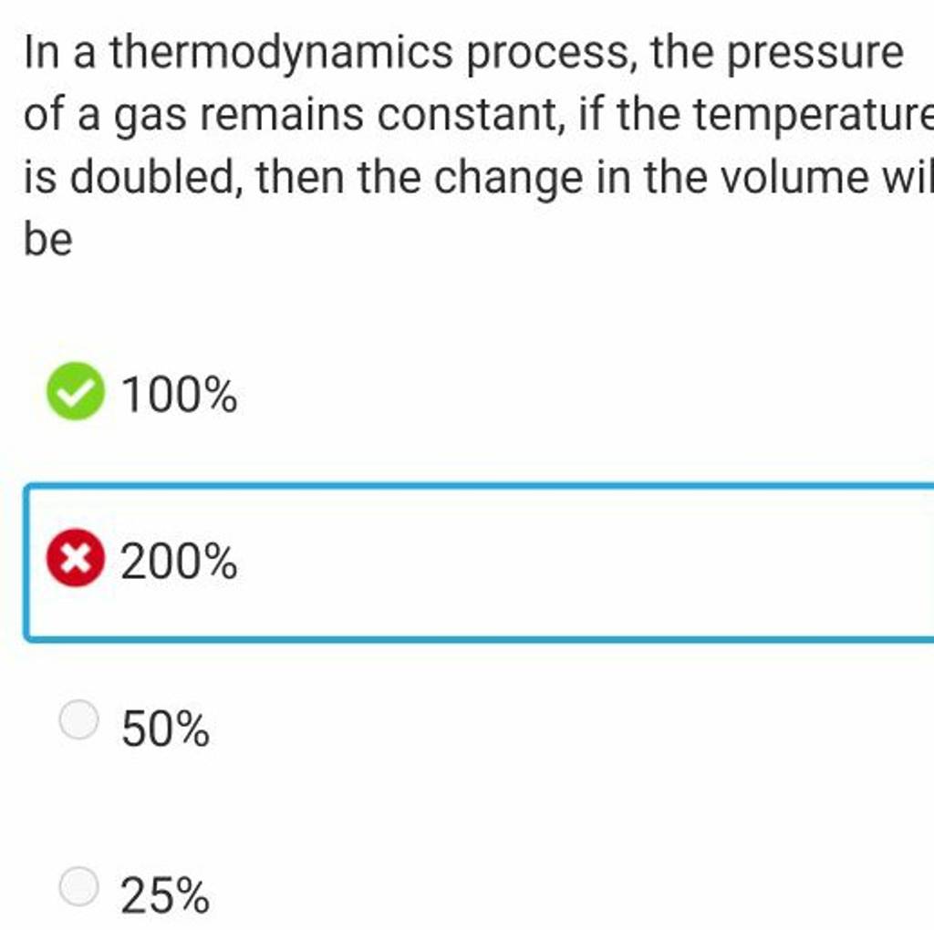 In a thermodynamics process, the pressure of a gas remains constant, if t..