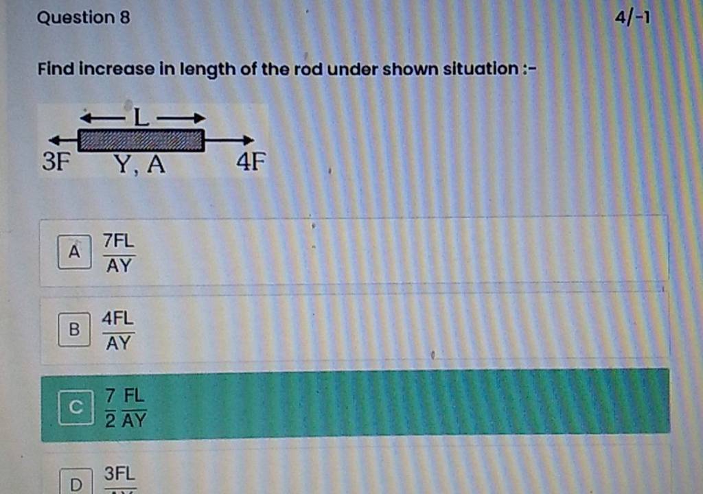 Find increase in length of the rod under shown situation :- | Filo