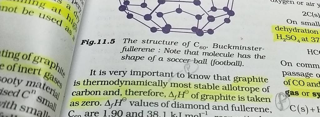 Fig.11.5 The structure of C60 , Buckminsterfullerene: Note that molecule
