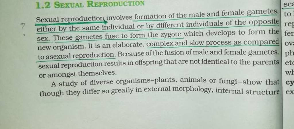 1 2 Sexual Reproduction 7 Sexual Reproduction Involves Formation Of The M