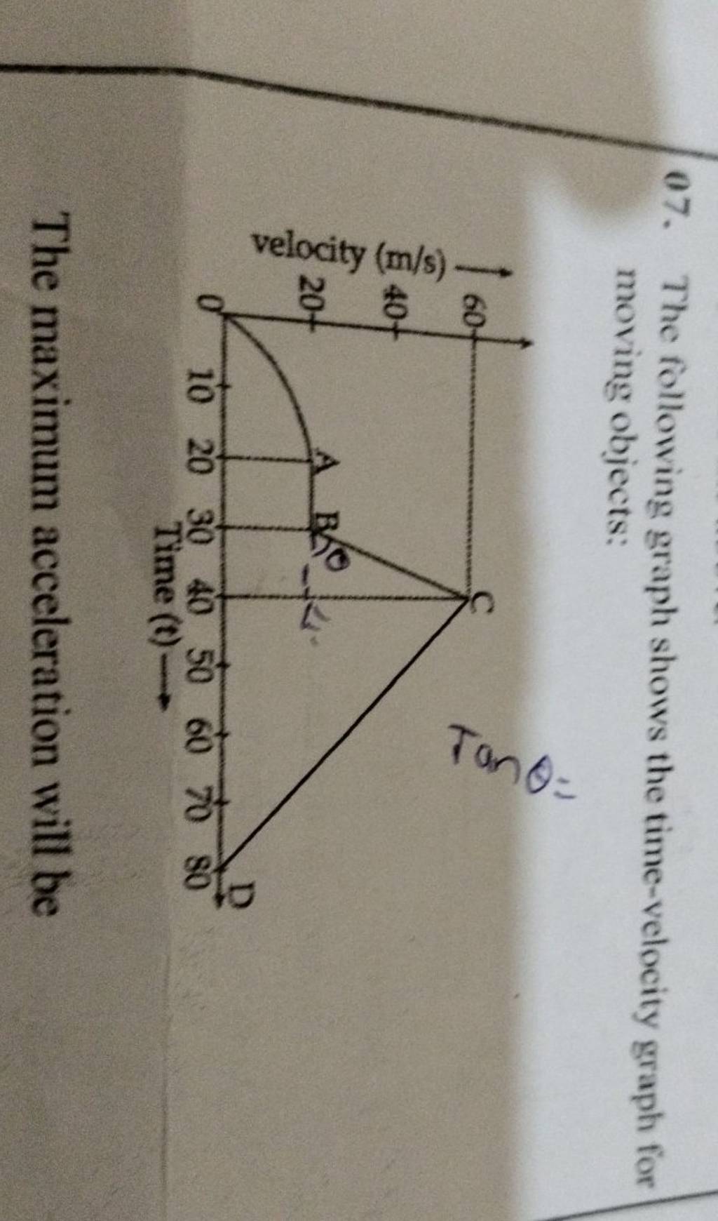 07. The following graph shows the time-velocity graph for moving objects:.. 07. The following graph shows the time-velocity graph for moving objects:..