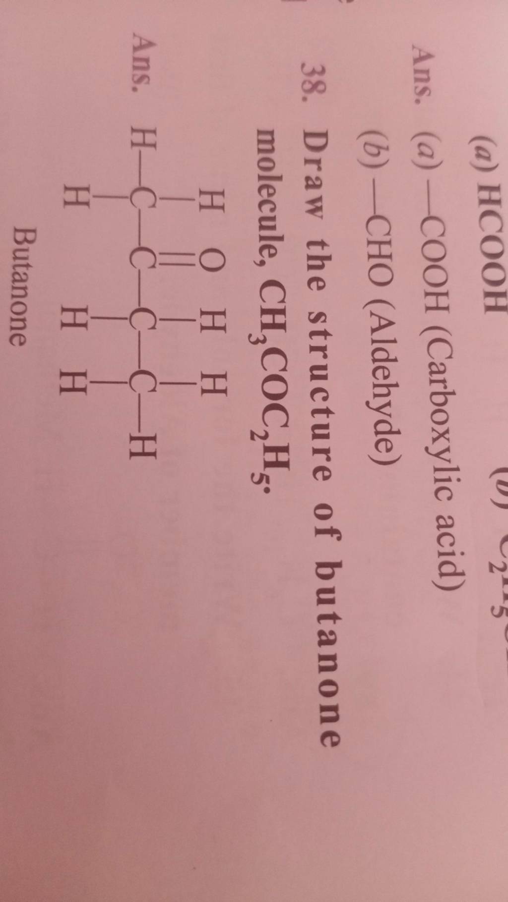 Ans. (a) - COOH (Carboxylic acid) | Filo