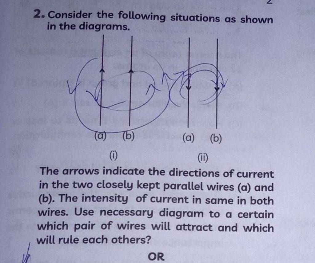 2. Consider the following situations as shown in the diagrams. | Filo 2. Consider the following situations as shown in the diagrams. | Filo