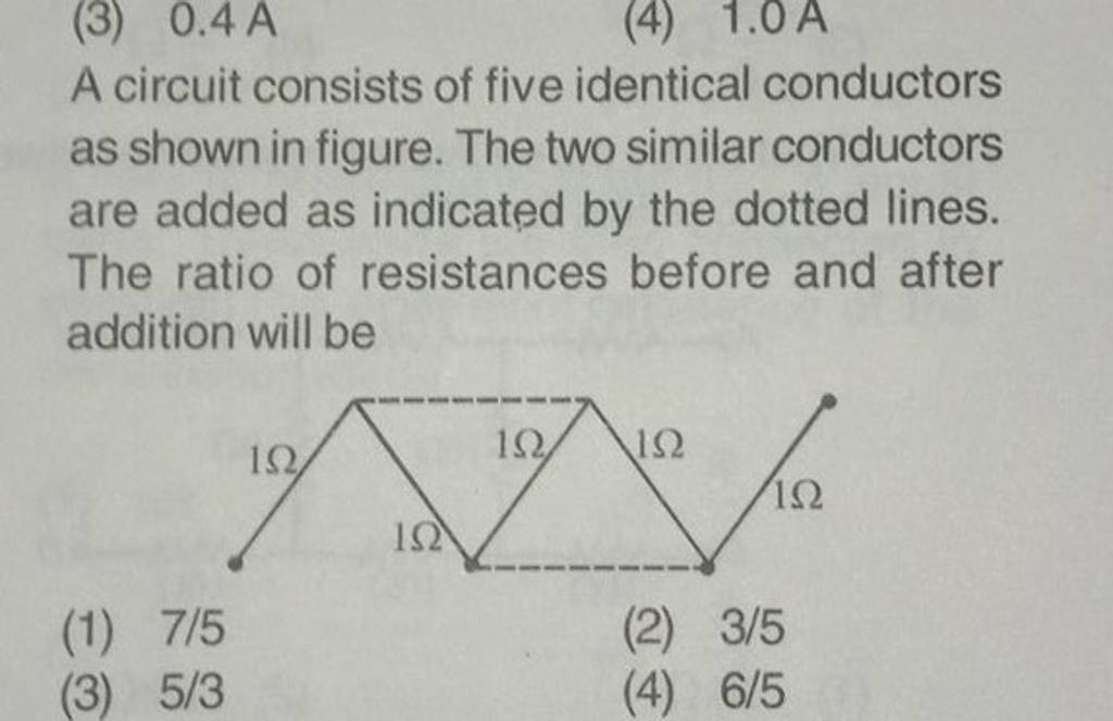 A circuit consists of five identical conductors as shown in figure. The t..