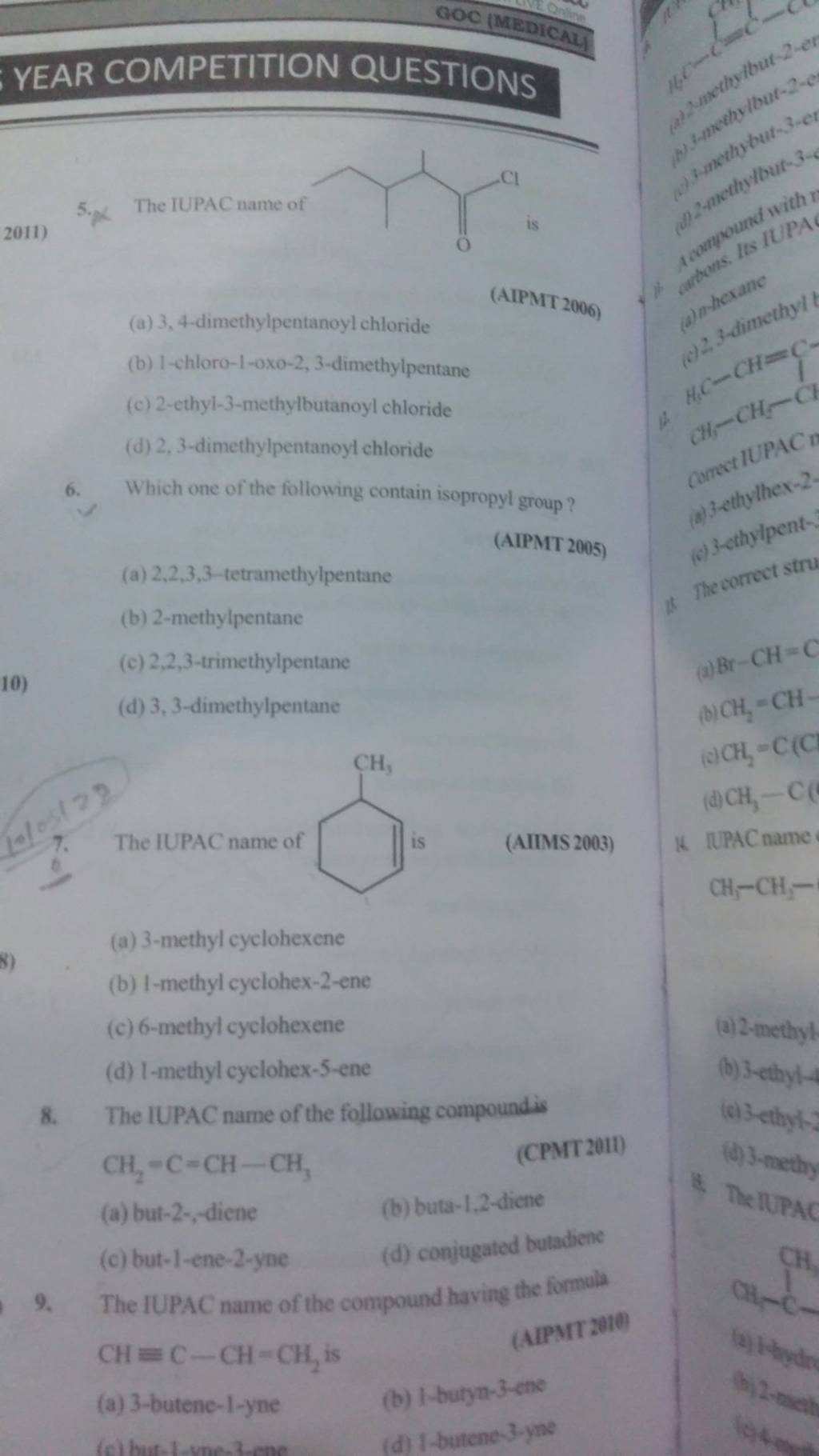 x The IUPAC name of (AIPMT 2006) | Filo x The IUPAC name of (AIPMT 2006) | Filo