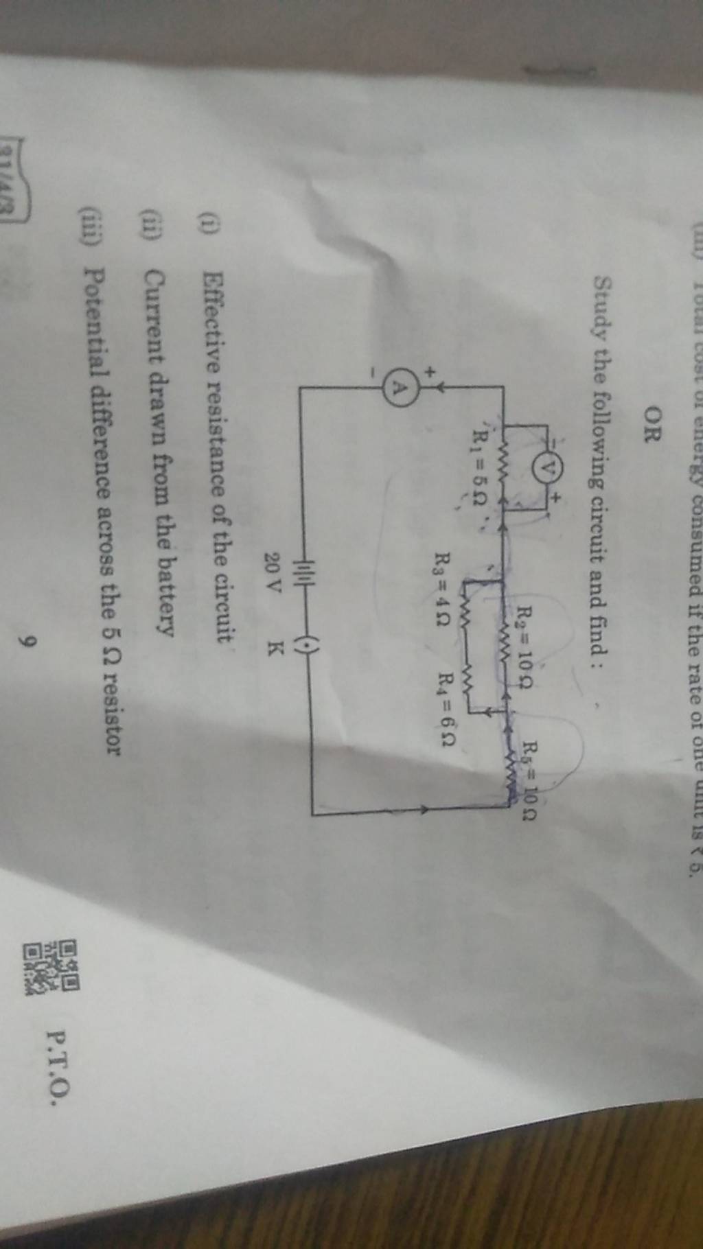 Study the following circuit and find : | Filo Study the following circuit and find : | Filo