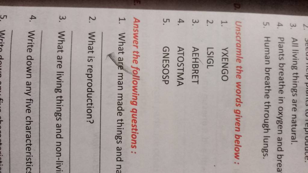 Unscramle the words given below: | Filo