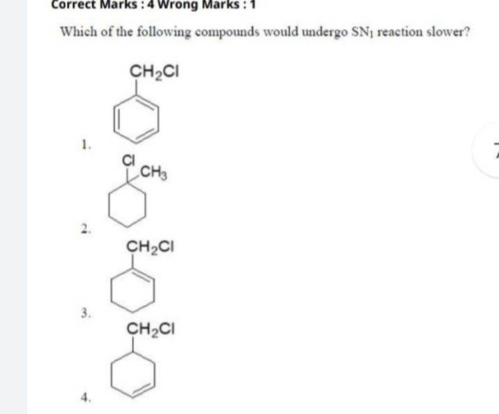 Which of the following compounds would undergo SN1 reaction slower?..