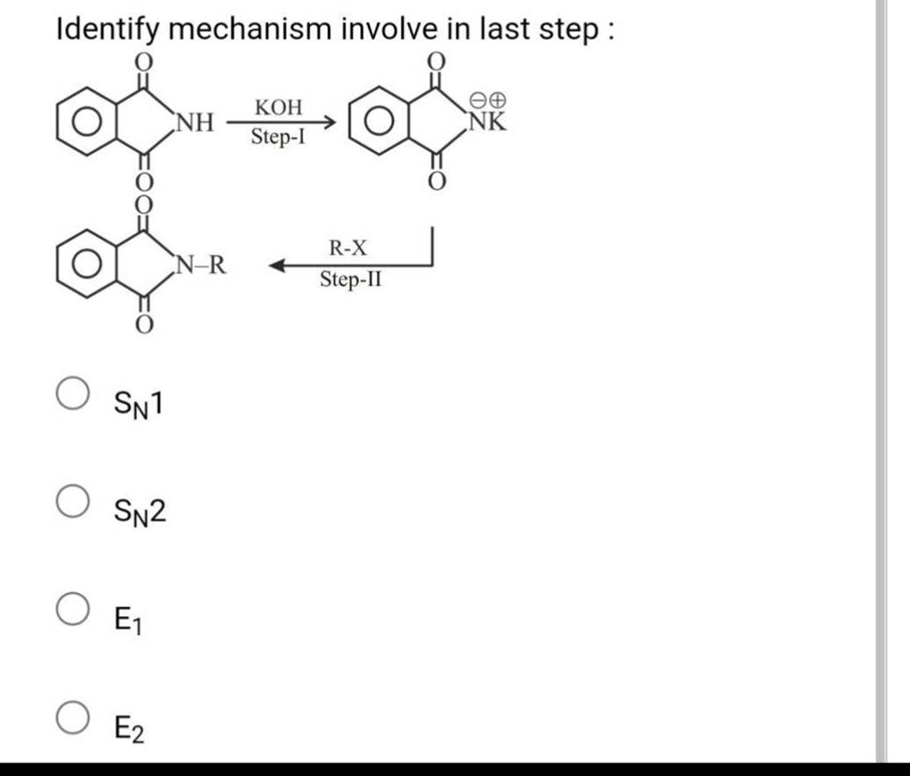Identify mechanism involve in last step: | Filo