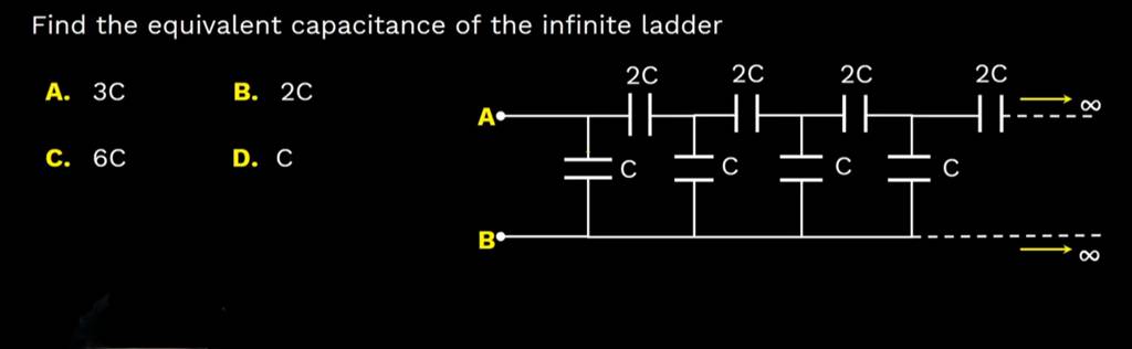Find the equivalent capacitance of the infinite ladder | Filo