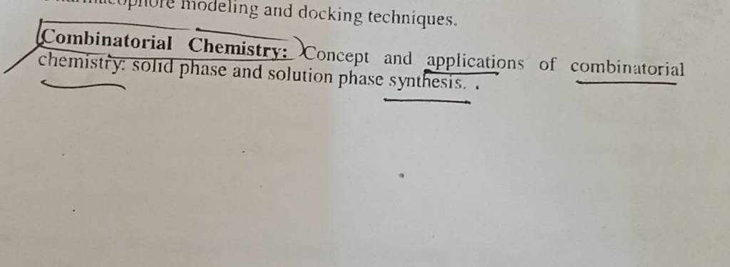 Combinatorial Chemistry: Concept and applications of combinatorial chemis..