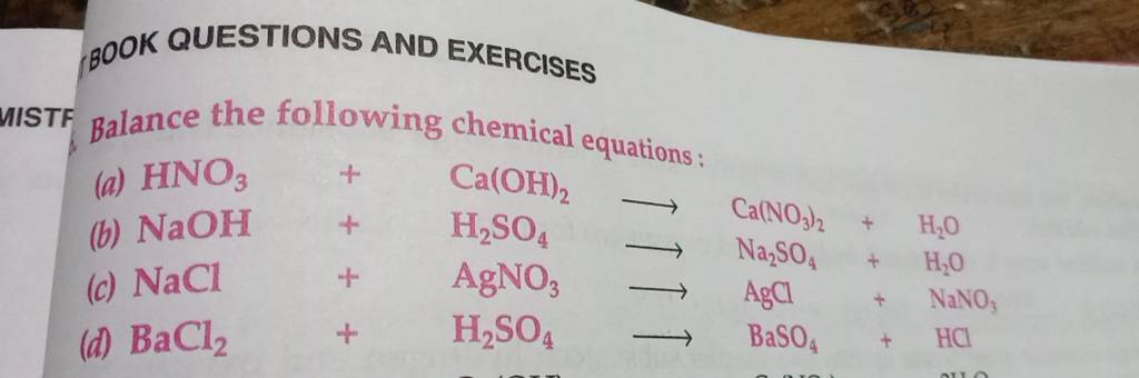 BOOK QUESTIONS AND EXERCISES Balance the following chemical equations:..