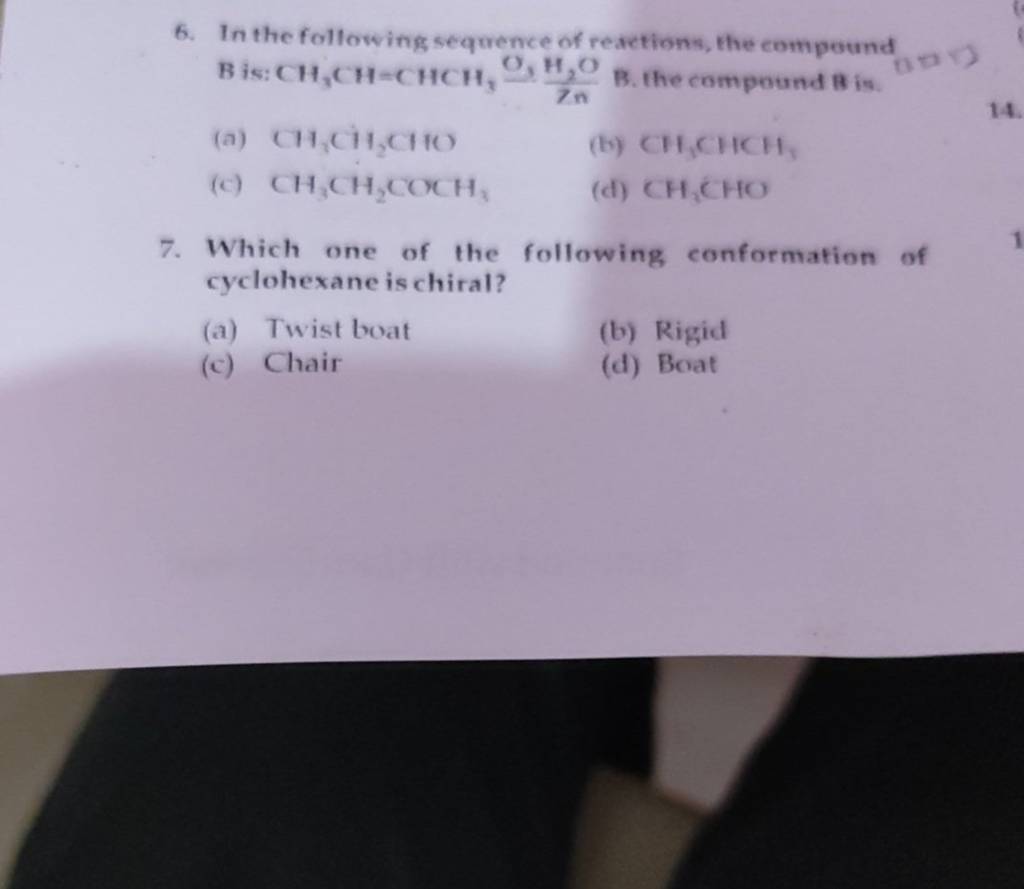 In the following sequence of reactions, the compound 14. | Filo