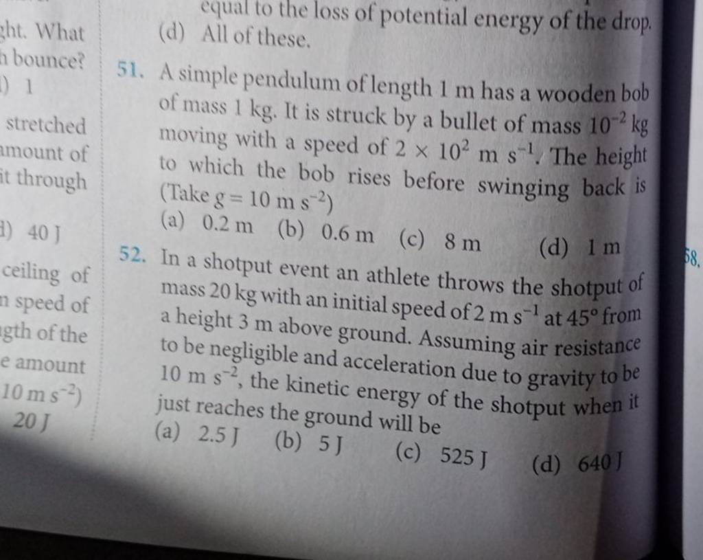 cqual to the loss of potential energy of the drop. | Filo