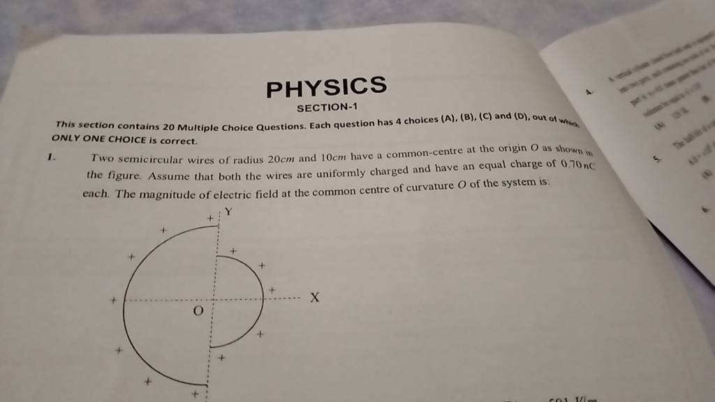 PHYSICS This section contains 20 Multiple Choice Questions. Each question.. PHYSICS This section contains 20 Multiple Choice Questions. Each question..