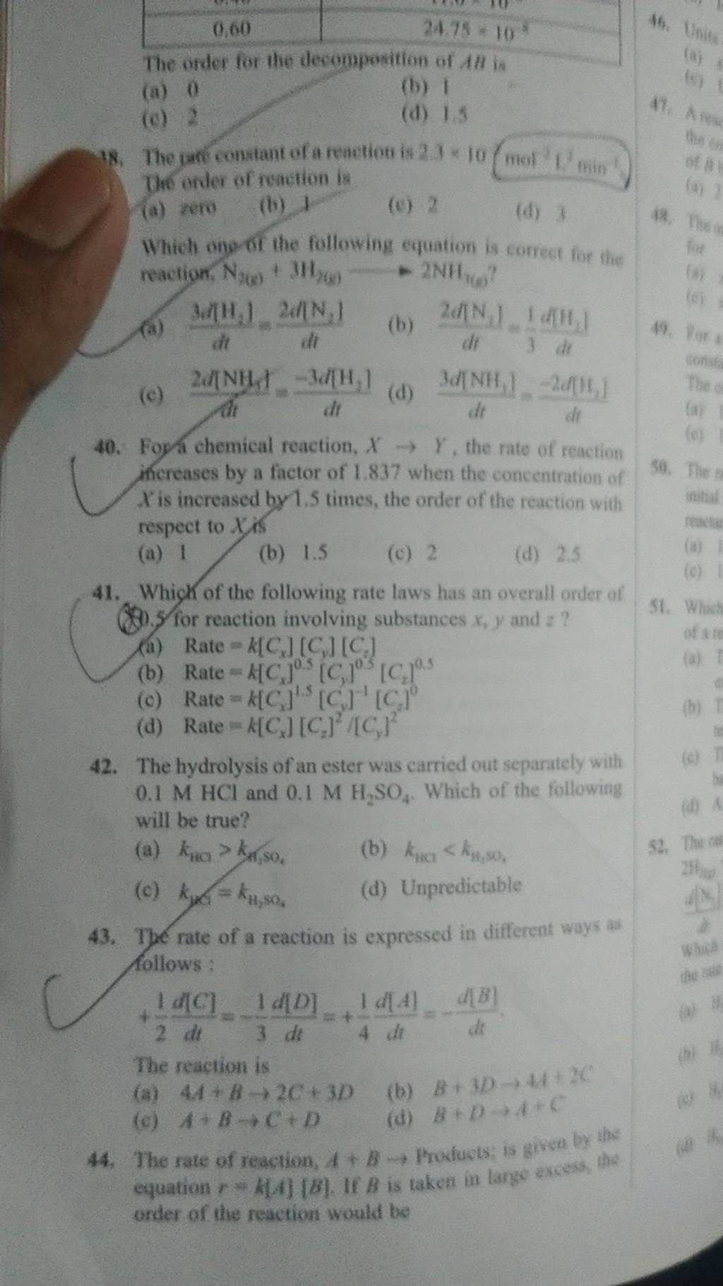 The ofder for the decompesition of An is | Filo