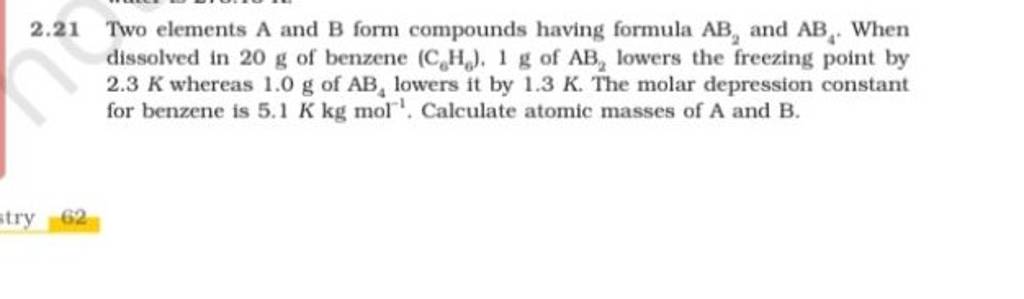2.21 Two elements A and B form compounds having formula AB2 and AB4∗ Wh..