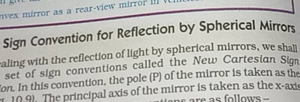 Sign Convention for Reflection by Spherical Mirrors aling with the reflec..