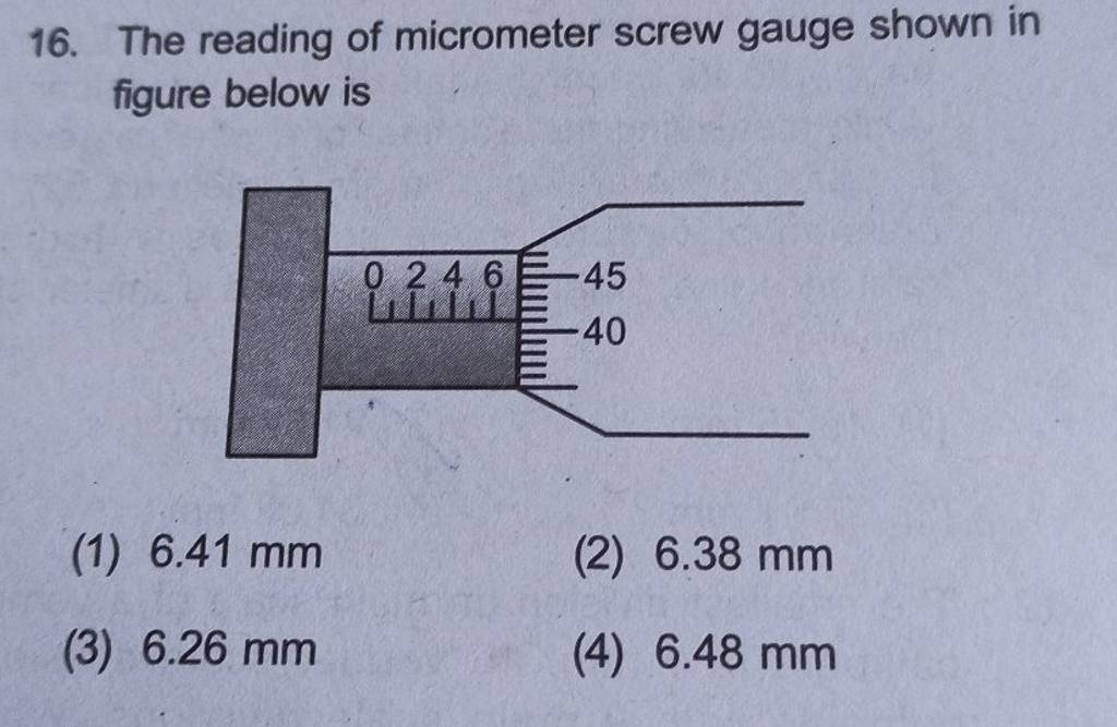 The reading of micrometer screw gauge shown in figure below is | Filo