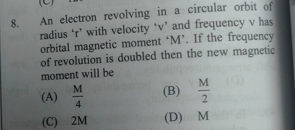 An Electron Revolving In A Circular Orbit Of Radius R With Velocity