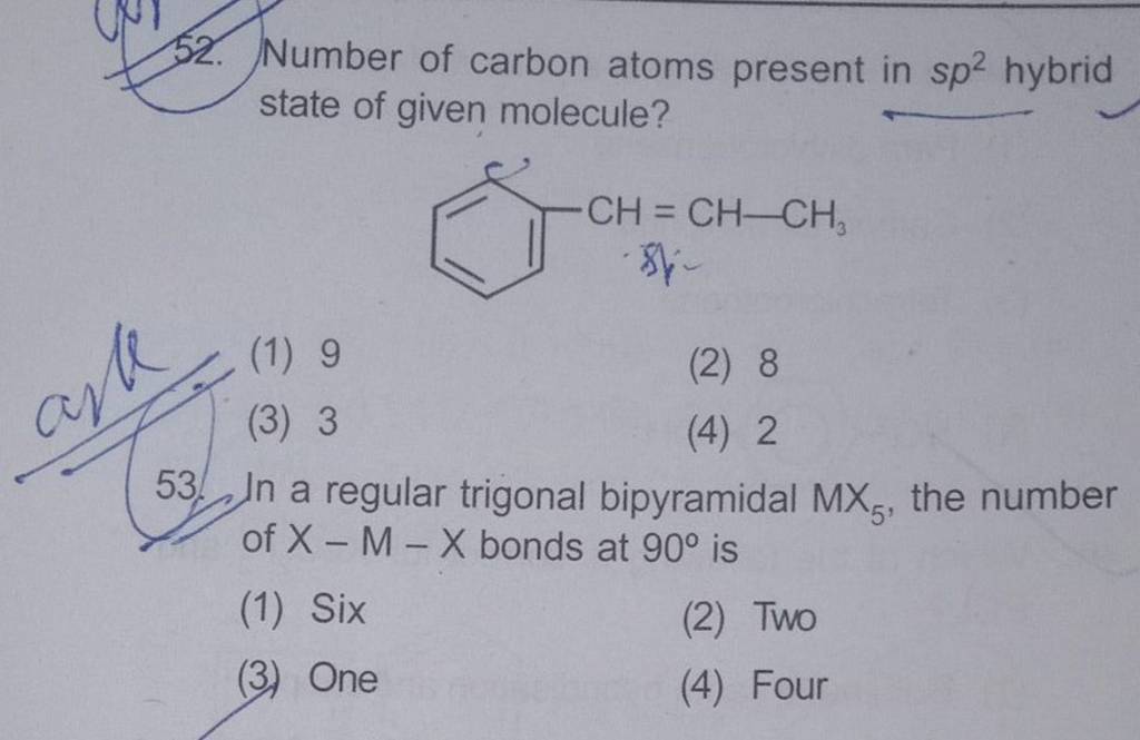 Number of carbon atoms present in sp2 hybrid state of given molecule?..