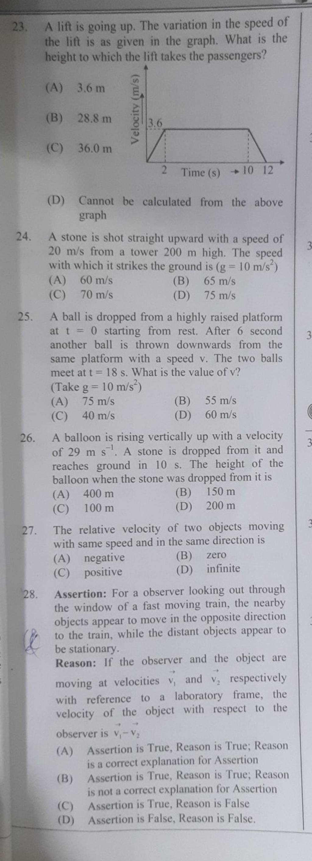 The relative velocity of two objects moving with same speed and in the sa..