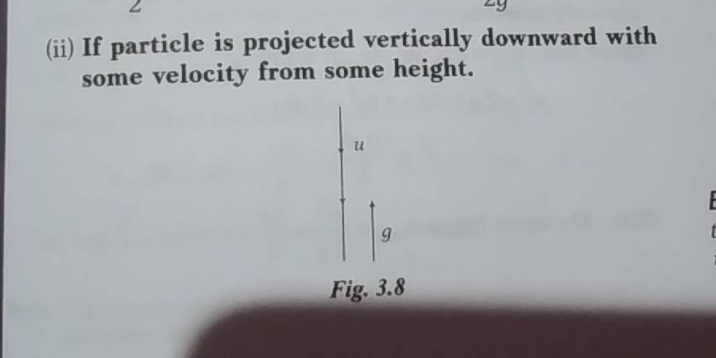 (ii) If particle is projected vertically downward with some velocity from..