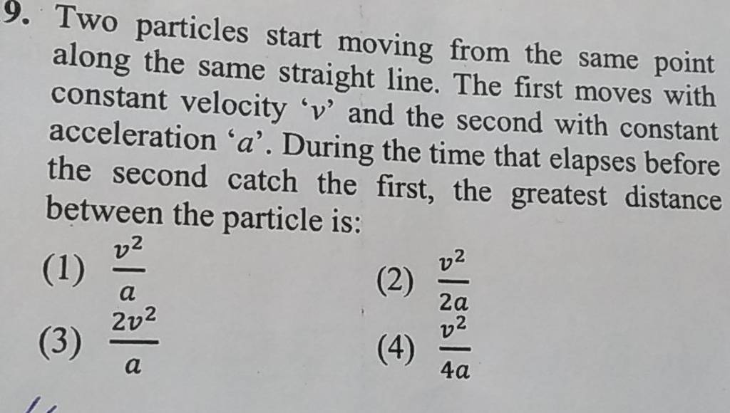 Two Particles Start Moving From The Same Point Along The Same Straight Li 