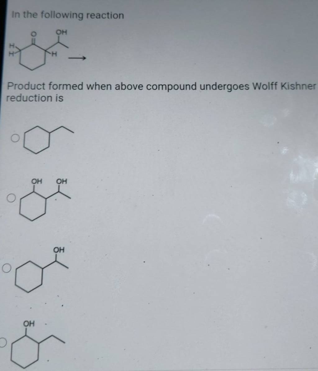 In the following reaction Product formed when above compound undergoes Wo..