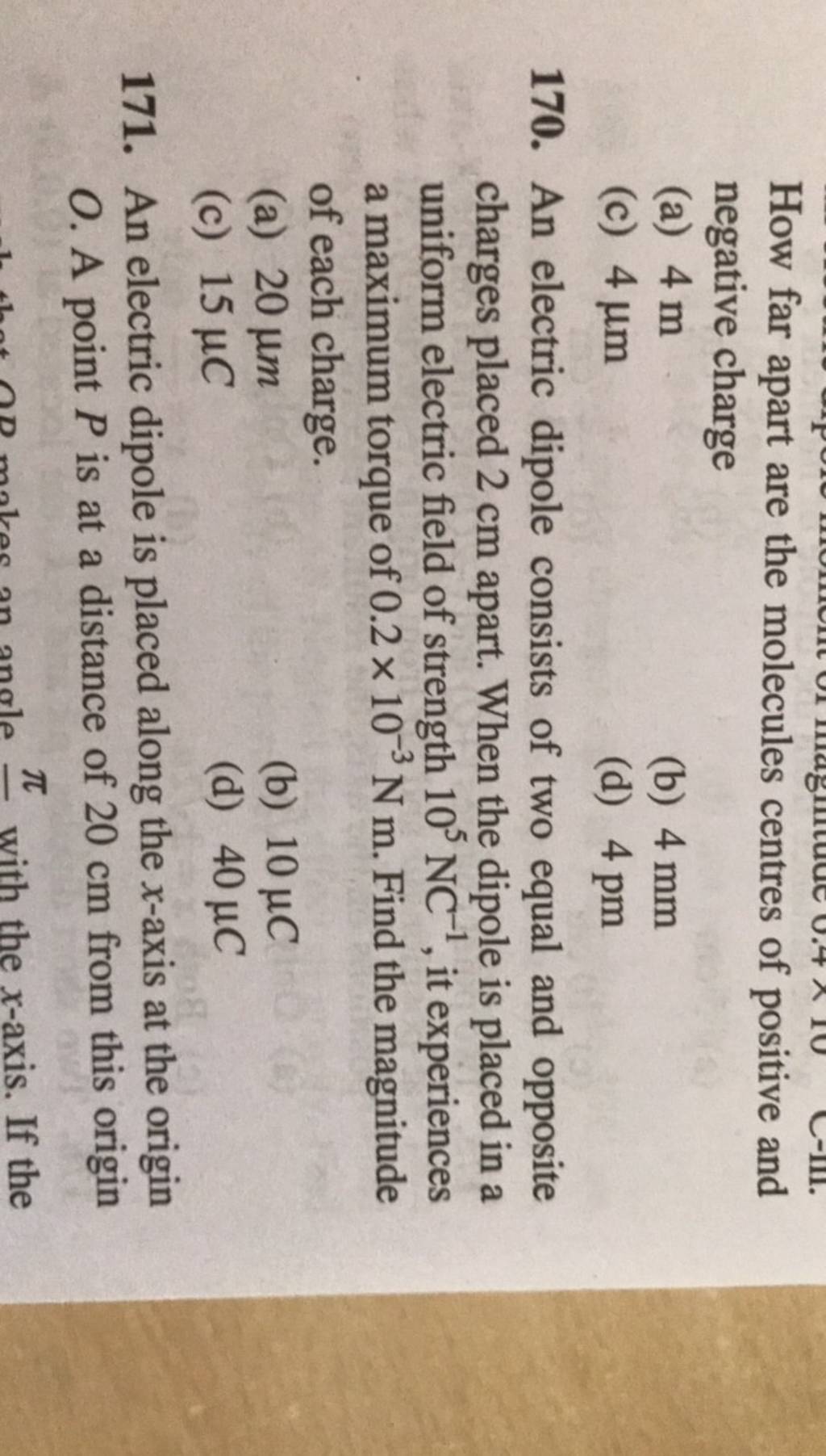 How Far Apart Are The Molecules Centres Of Positive And Negative Charge how-far-apart-are-the-molecules-centres-of-positive-and-negative-charge