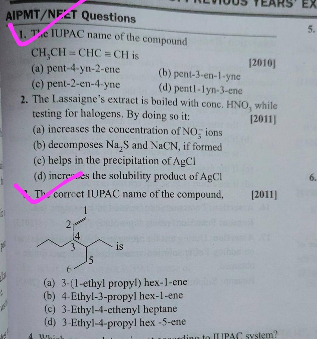 T Iupac Name Of The Compound Ch3 Ch Chc≡ch Is [2010] Filo