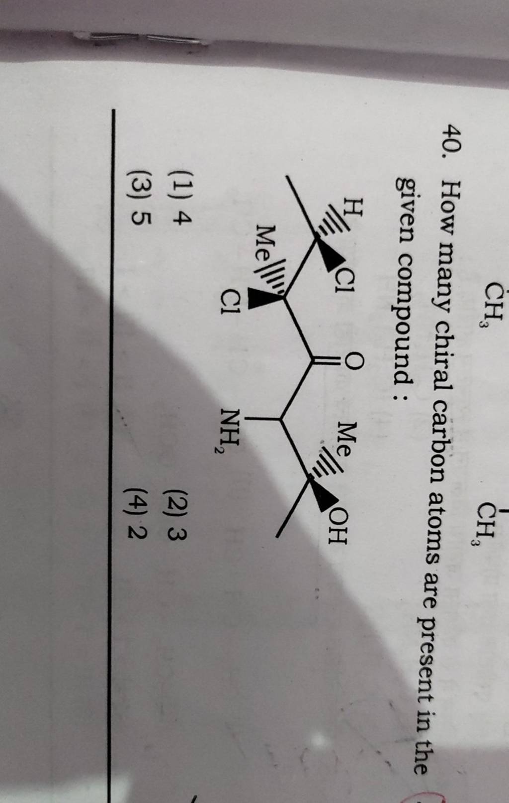 How many chiral carbon atoms are present in the given compound : | Filo