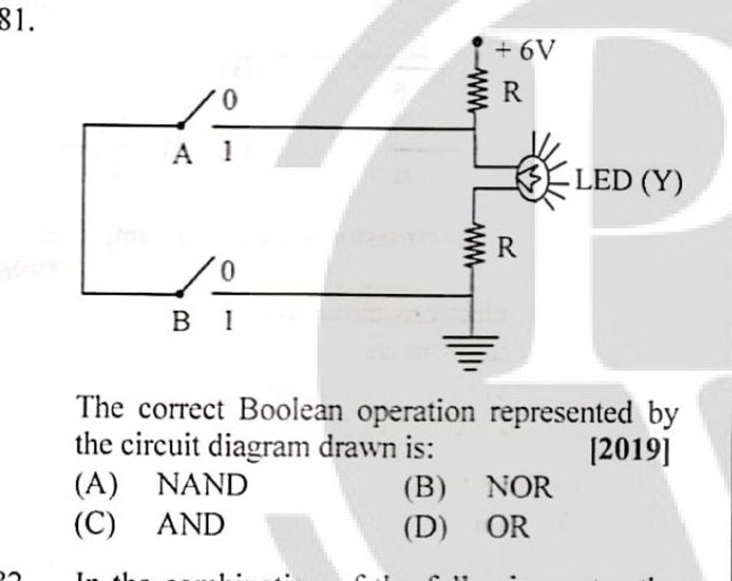 The Correct Boolean Operation Represented By The Circuit Diagram Drawn Is