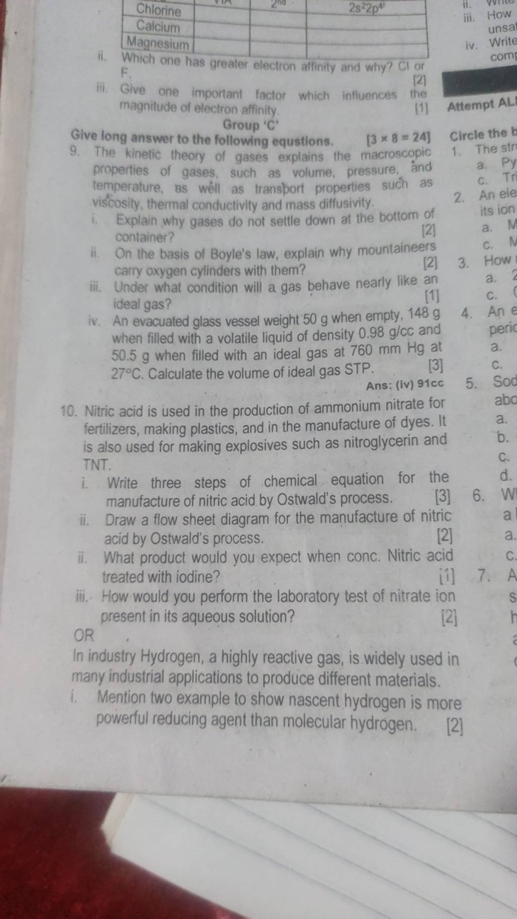 OR In industry Hydrogen, a highly reactive gas, is widely used in many in..