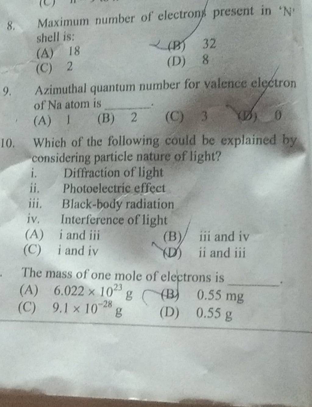 The Mass Of One Mole Of Electrons Is Filo the-mass-of-one-mole-of-electrons-is-filo