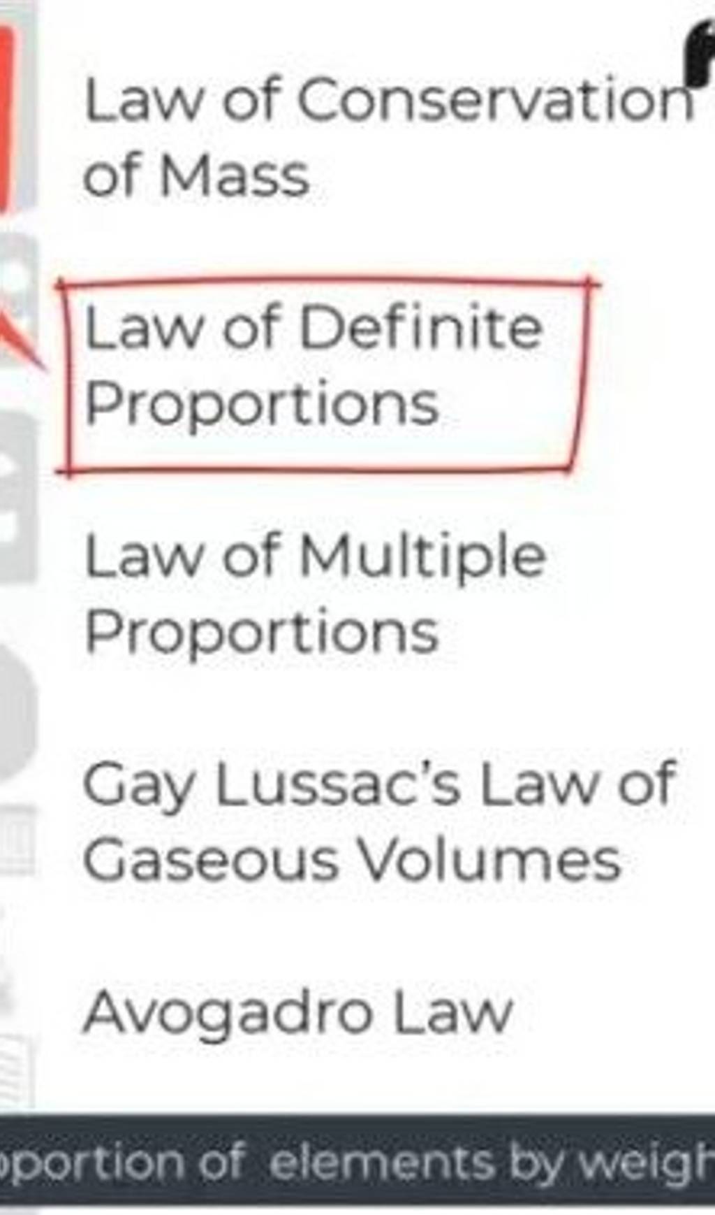 Law of Conservation of Mass Law of Definite Proportions Law of Multiple P..