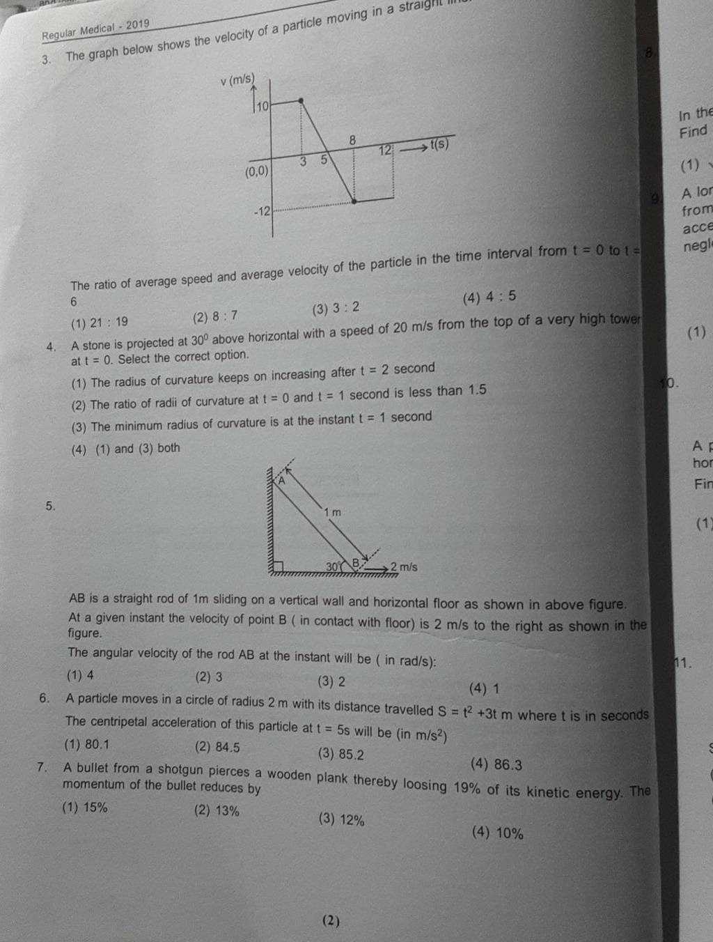 A Particle Moves In A Circle Of Radius 2m With Its Distance Travelled S T