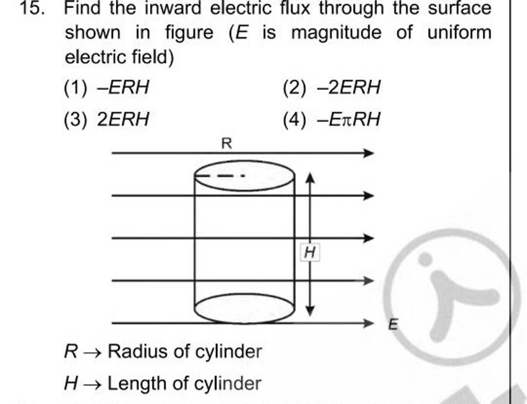 Find the inward electric flux through the surface shown in figure ( E is Find the inward electric flux through the surface shown in figure ( E is