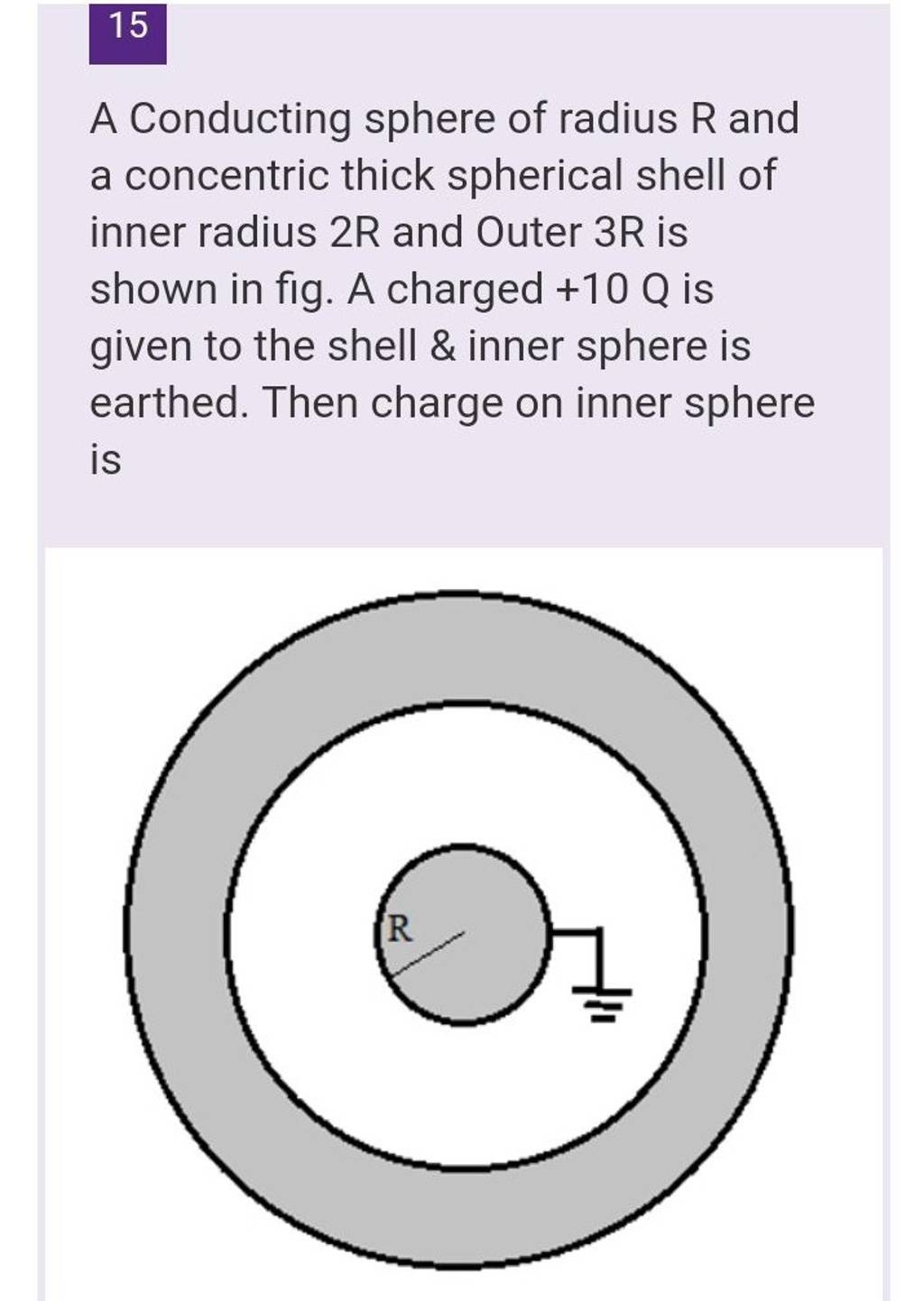 15 A Conducting sphere of radius R and a concentric thick spherical shell..